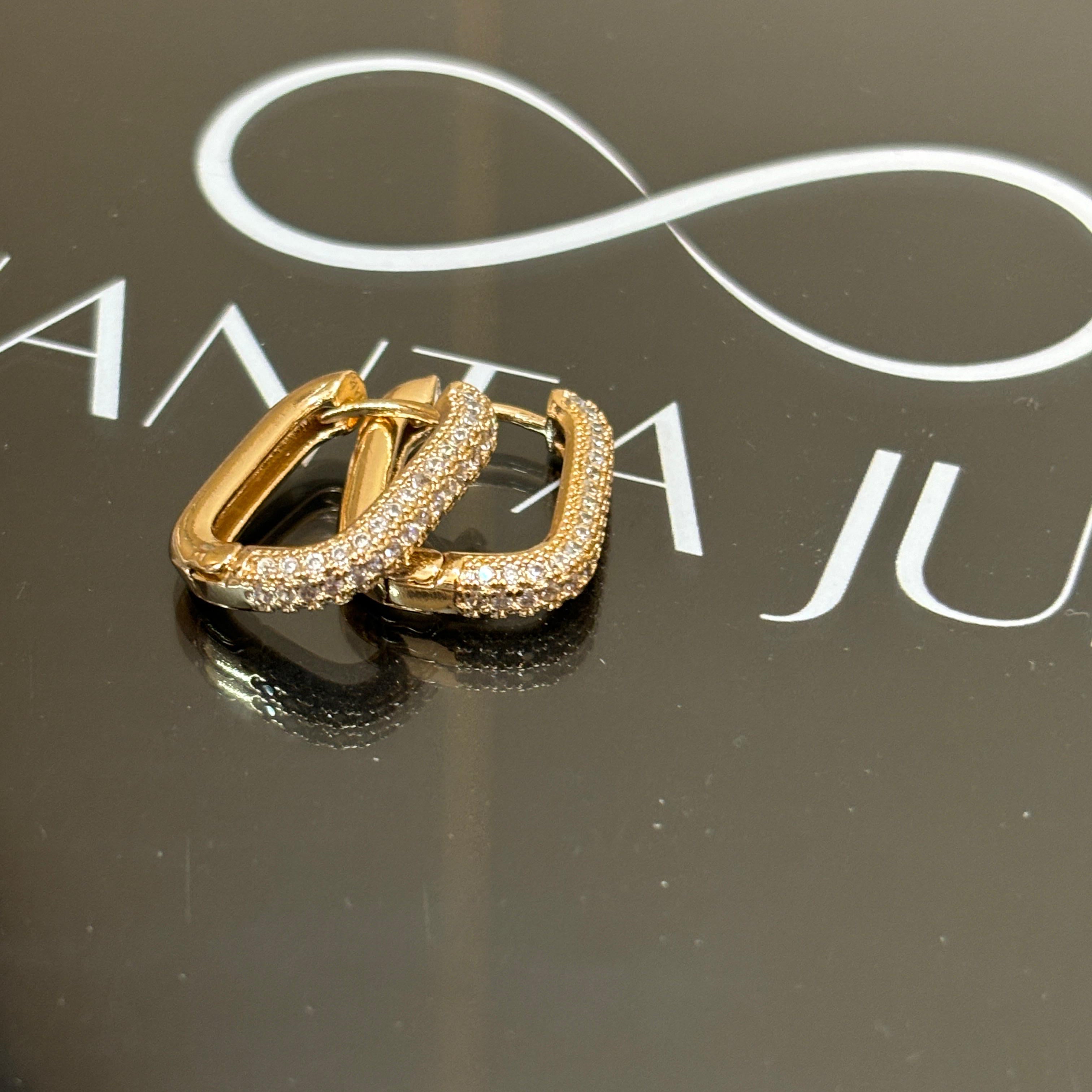 Studded Rectangular Hoops – ANANTA JUELS